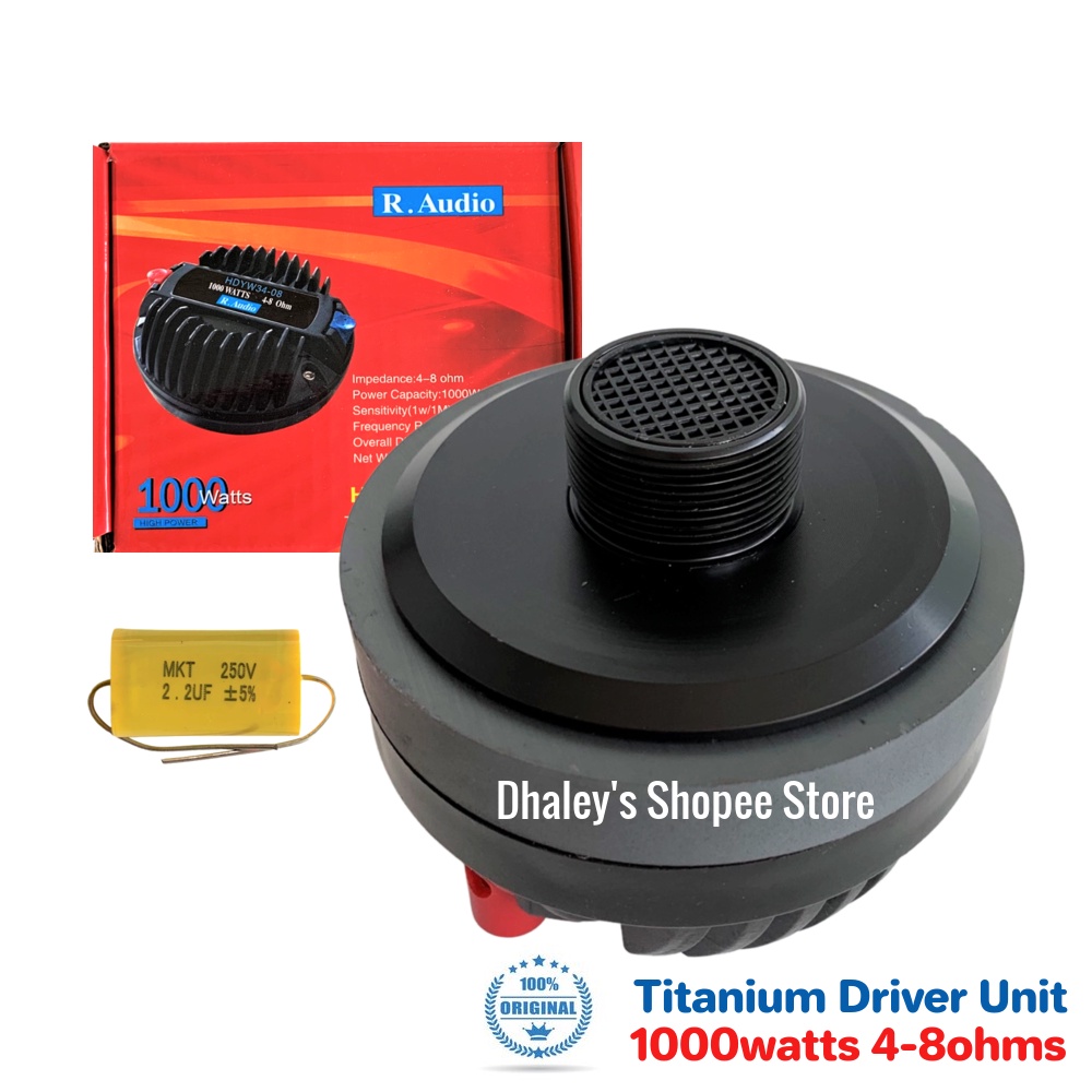 R. Audio HDYW34-08 Titanium Tweeter 1000watts Tweeter Driver Unit with ...