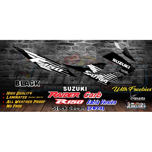 Suzuki Raider R150 Carb (2023) Satria Version Stock Decals / Stickers ...