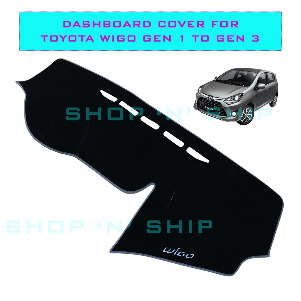 Toyota Wigo Gen 1 to Gen 3 High Quality Nonslip Dashboard Cover ...