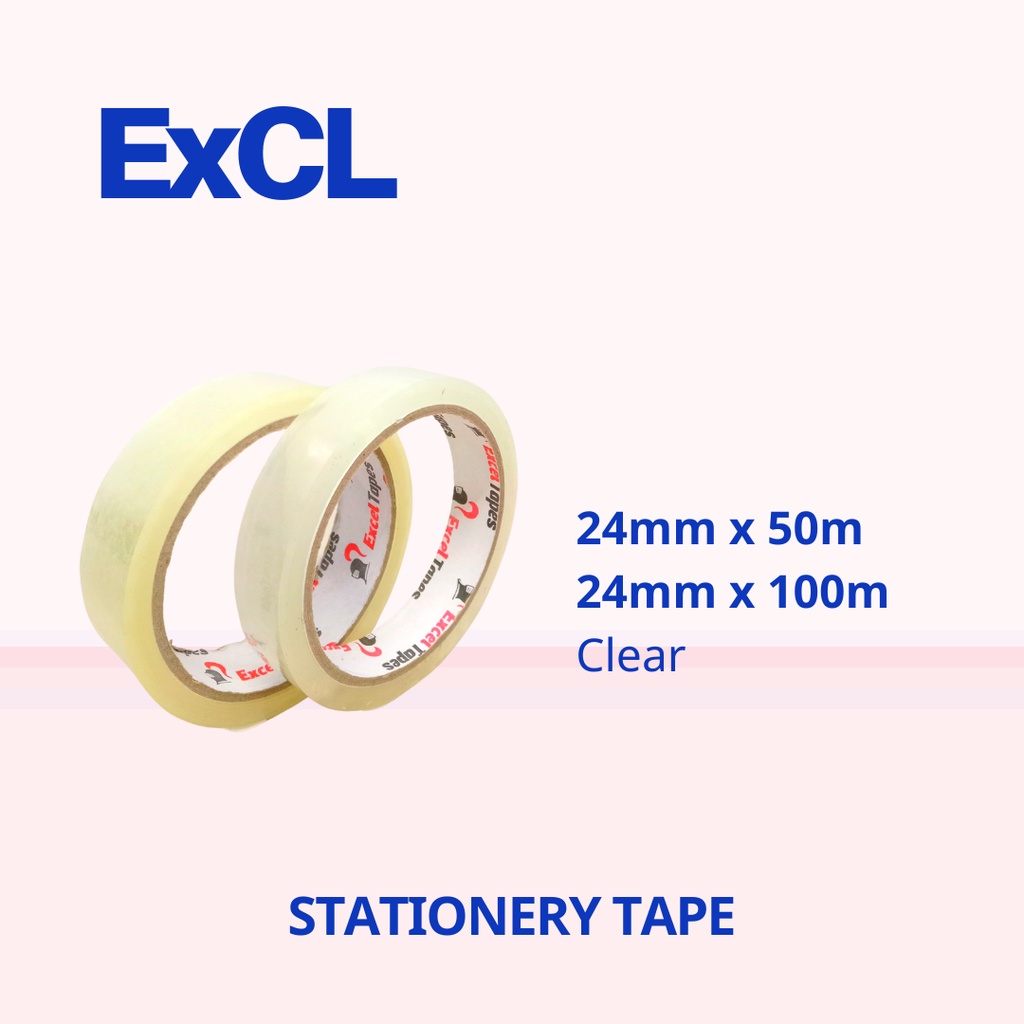 ExCL - Stationery Tape Clear 24mm (1 Roll) | Shopee Philippines