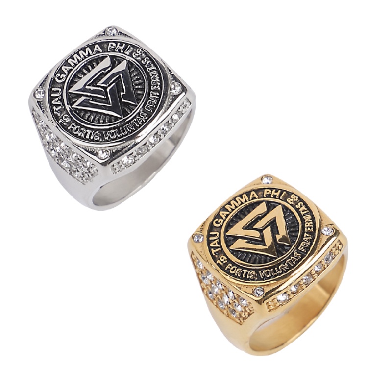 Stainless Steel Men's Ring Tau Gamma Phi Fraternity Ring with ...