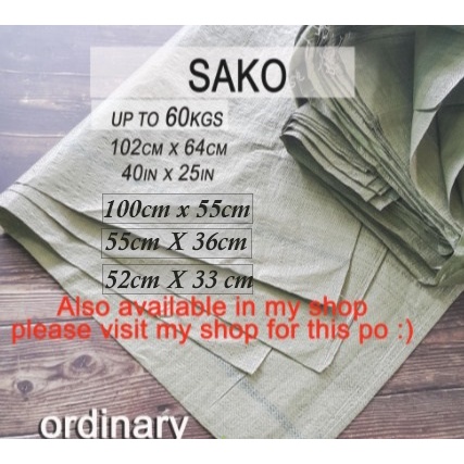 10PC'S GREEN SACK - Ordinary sako greeen Up to 60kilos. Brand new sack ...