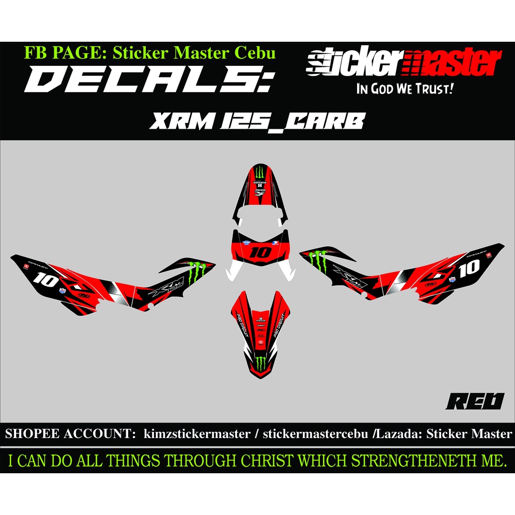 XRM 125 CARB FULL DECALS-COLORED (NEW) | Shopee Philippines