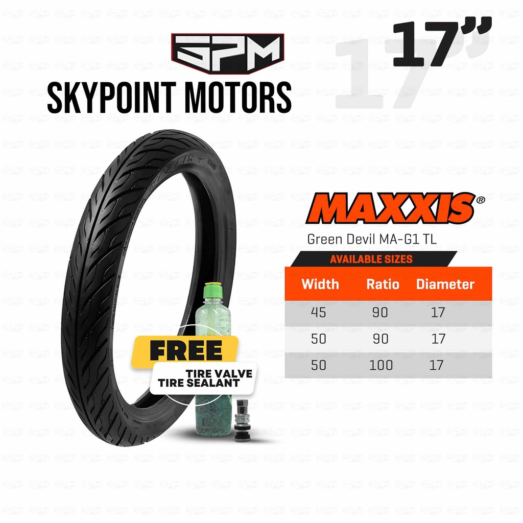 MAXXIS MA-V6 TUBE TYPE TIRE FOR MOTORCYCLE 45/90-17, 50/90-17, 50/100 ...