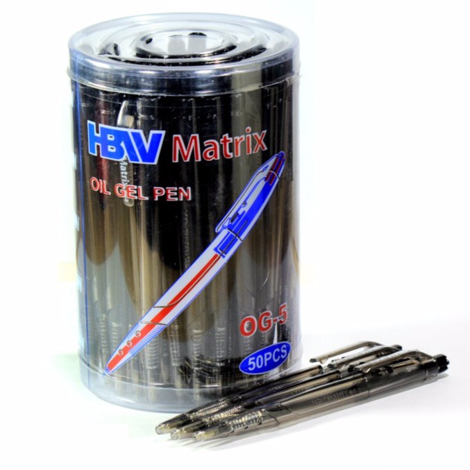 HBW MATRIX OIL GEL PEN/BALLPEN OG-5 50 PCS COLOR (BLACK) designed high ...