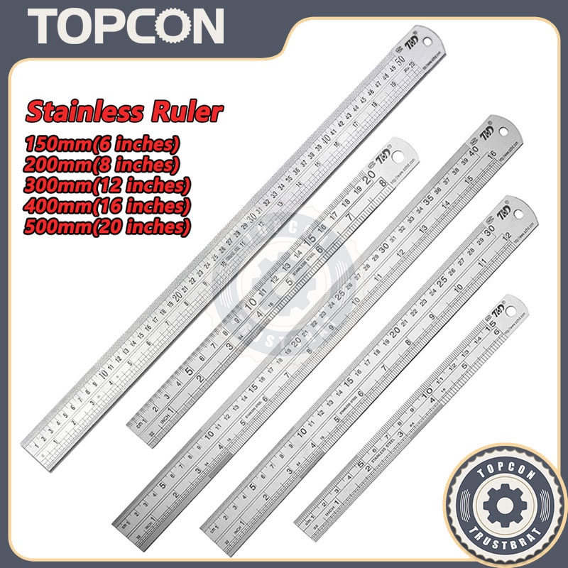 Metal ruler stainless steel ruler drawing measuring tool 6 ", 8", 10 ...