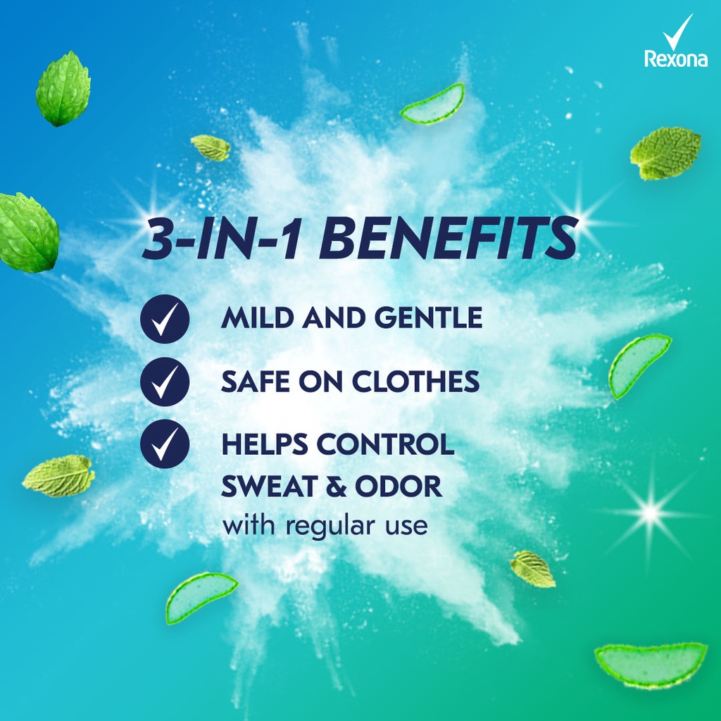 Rexona Deo Powder Peppermint Cool for Underarm and Foot 80g | Shopee ...