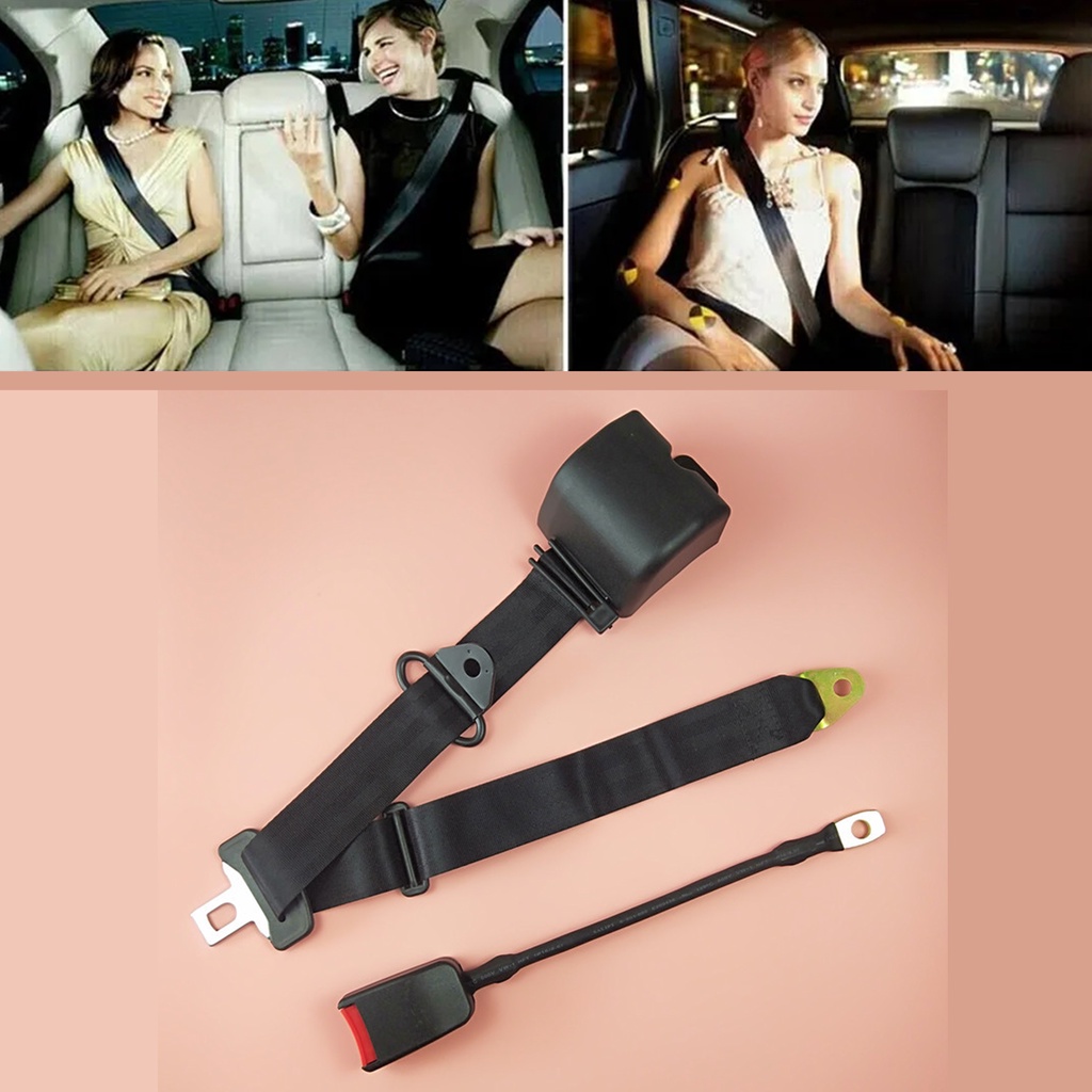 1PC Universal Car Seat Belt Lap Adjustable 3 Point Seatbelt Safety ...