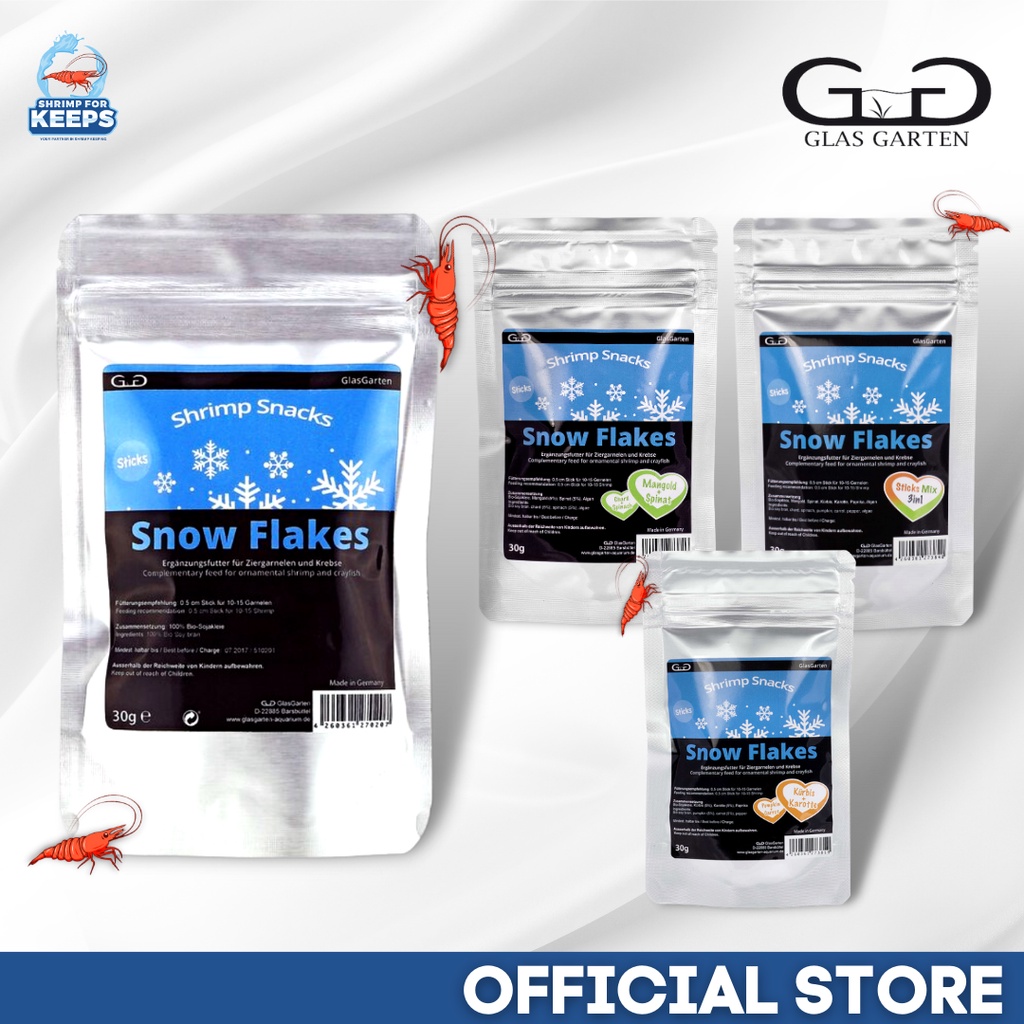 GlasGarten Snowflakes Organic Soy Bean Dwarf Shrimp/Crayfish Snacks ...