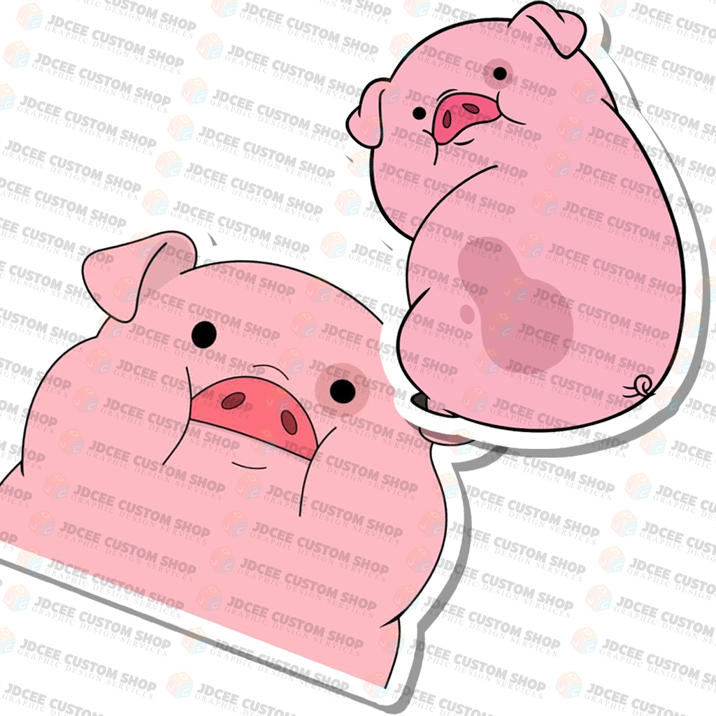 Cute Animal | Waddles the Pig Vinyl Car Laptop Luggage Waterproof ...