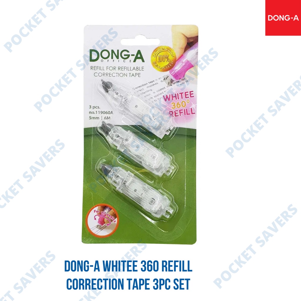 Dong-A Whitee 360 Correction Tape Refill, 2 - 4 pcs | Shopee Philippines
