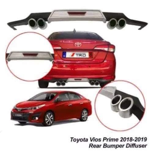 Toyota Vios 2019 to 2023 4th generation Rear Bumper Lip Diffuser Black ...