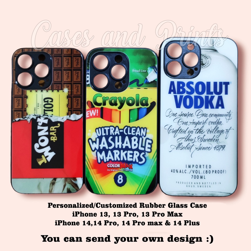 Personalized/Customized Rubber Glass Case iPhone 13 to iPhone 14 Pro ...