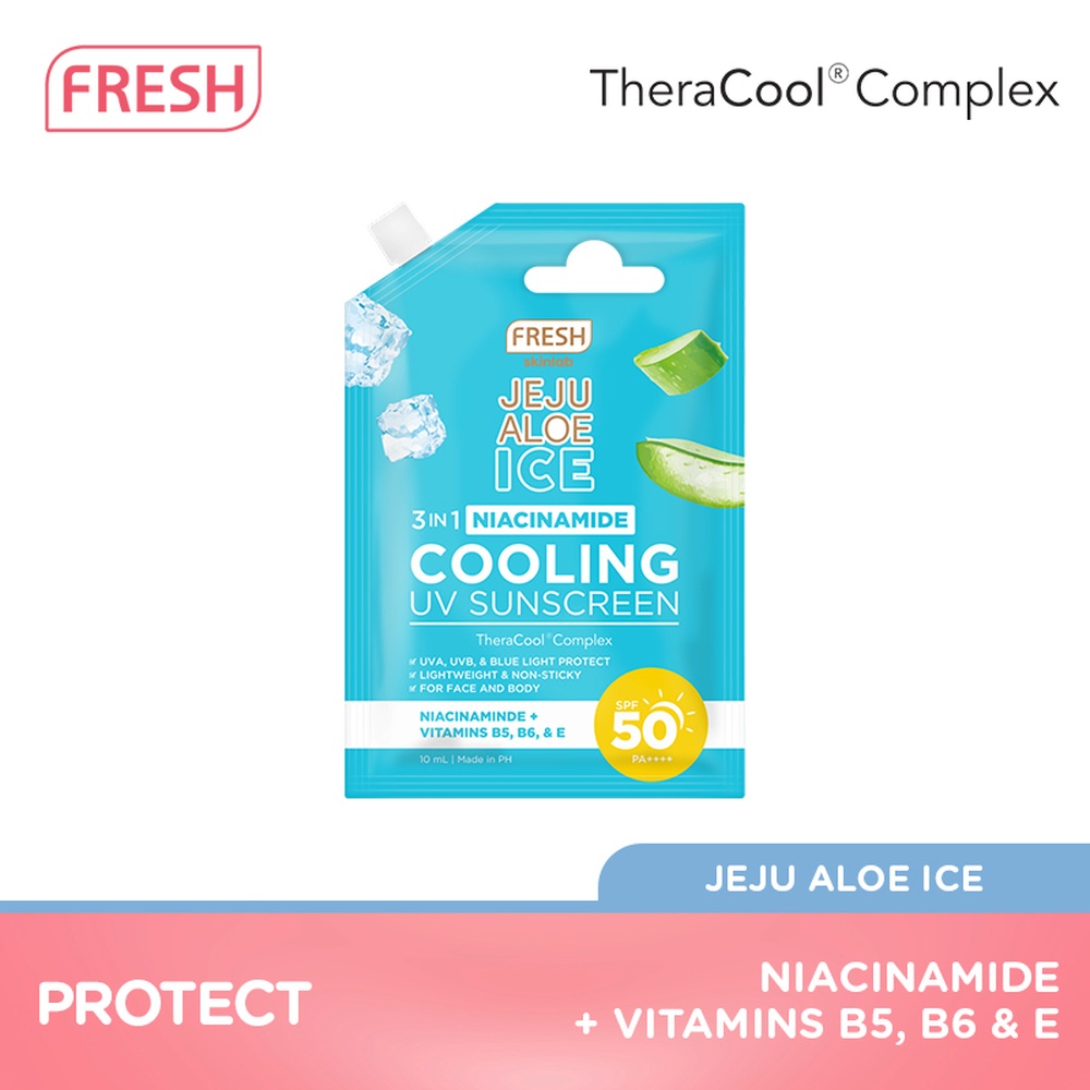 Fresh Skinlab Jeju Aloe Ice 3in1 Niacinamide Cooling UV Sunscreen 10mL ...