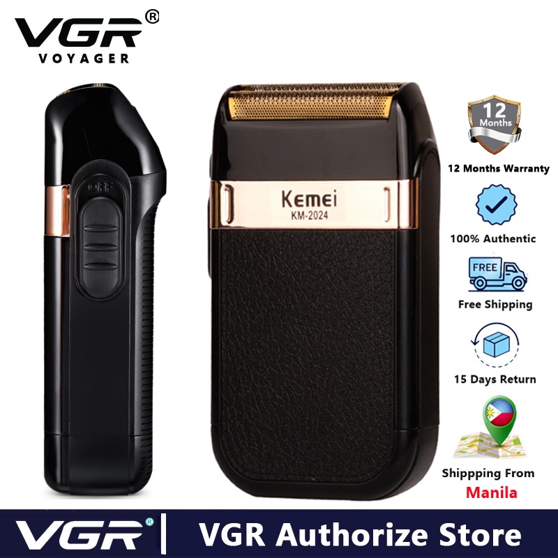Kemei KM-2024 Rechargeable Floating Dual Blade Electric Shaver Men Face Care Electric Razor ...