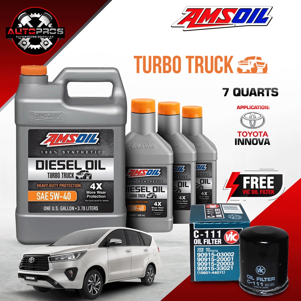 AMSOIL TURBO TRUCK 5W-40 Diesel Oil 7 Quarts (Change oil Bundle for ...