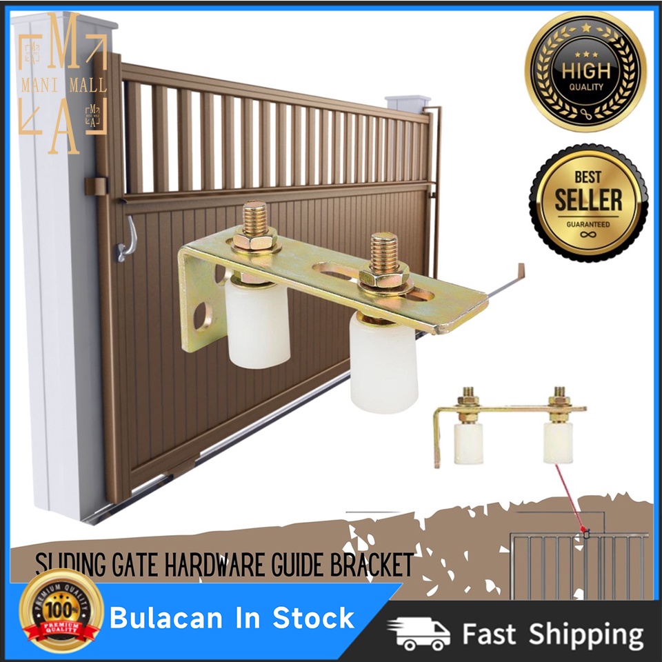 1 Set Sliding Gate Top Guide Roller Silver or Black Series (L Bracket w ...