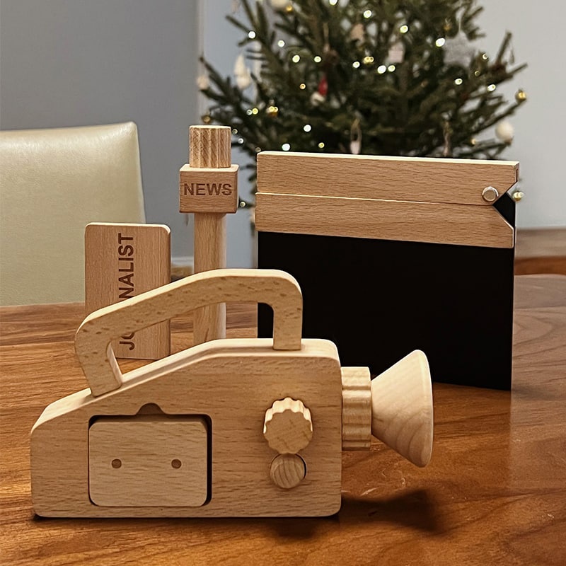 Wooden Interview Prop Toy Journalist Pretend Play Set by WISHLAND ...