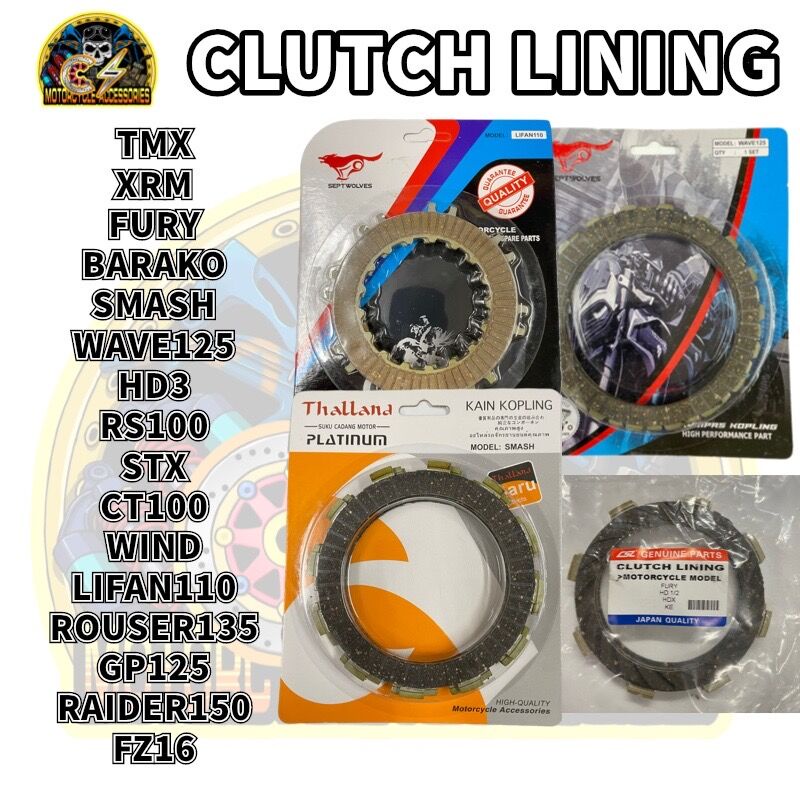 CS motorcycle clutch lining set lifan110, xrm110, wave125, ct100 ...