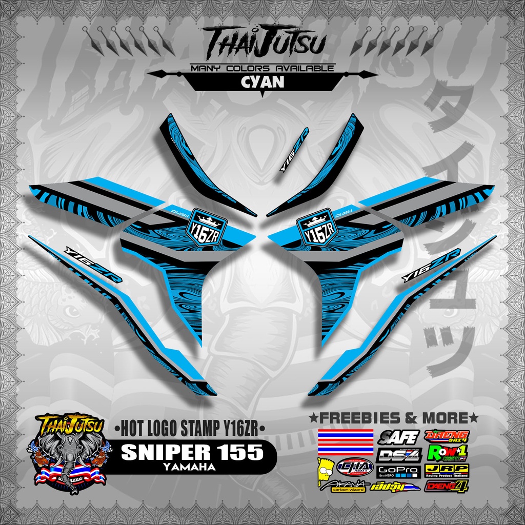 YAMAHA SNIPER 155 DECALS ( HOT LOGO STAMP Y16ZR )【ThaijutsuStickers ...