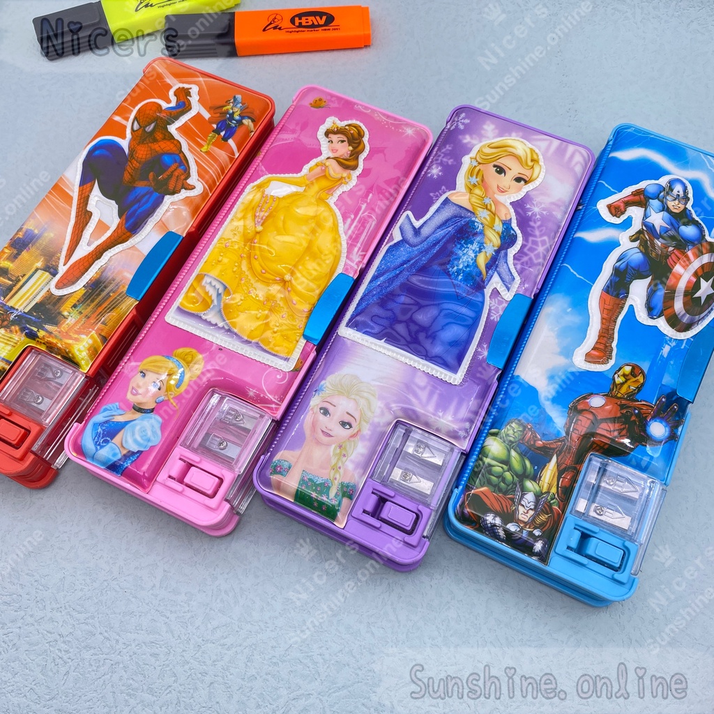 Plastic Pencil Case W/sharpener 21.5x7.2x3.3cm Pencil Box #670 | Shopee ...