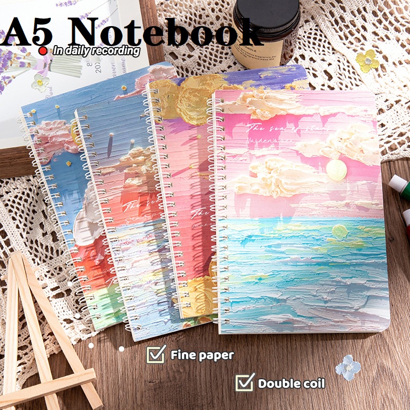 A5 Spiral Notebook Journal,Wirebound Ruled Sketch Book Notepad Diary ...