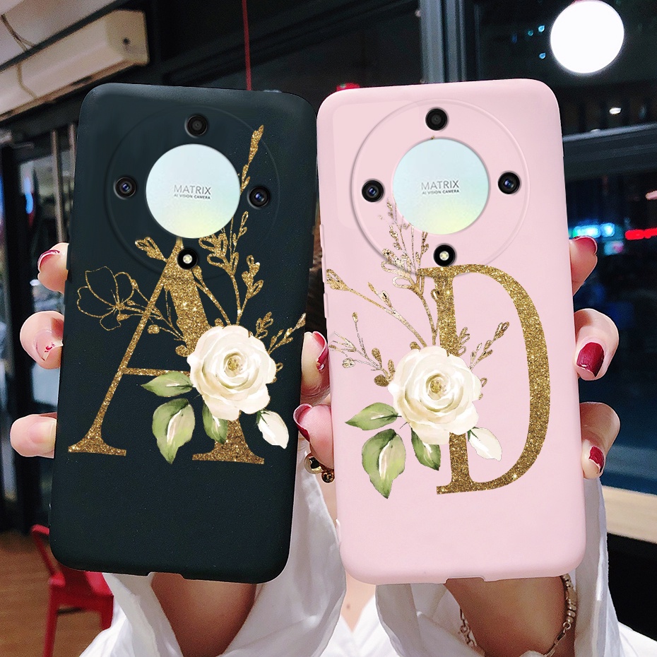 Honor X9A 5G Case Black Pink Matte Cute Letters Phone Case For Huawei ...