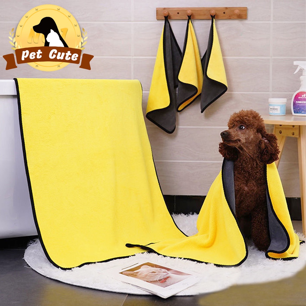 Pet Bath Towel Soft Microfiber Strong Absorbing Water Dog Towels for ...