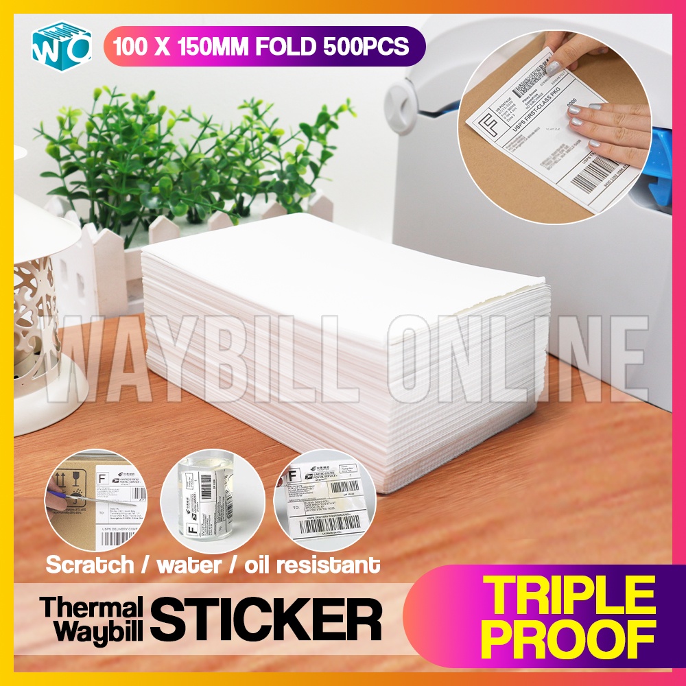 Waybill Sticker Fold A6 Size 100x150mm | A8 76x130mm Thermal Paper ...