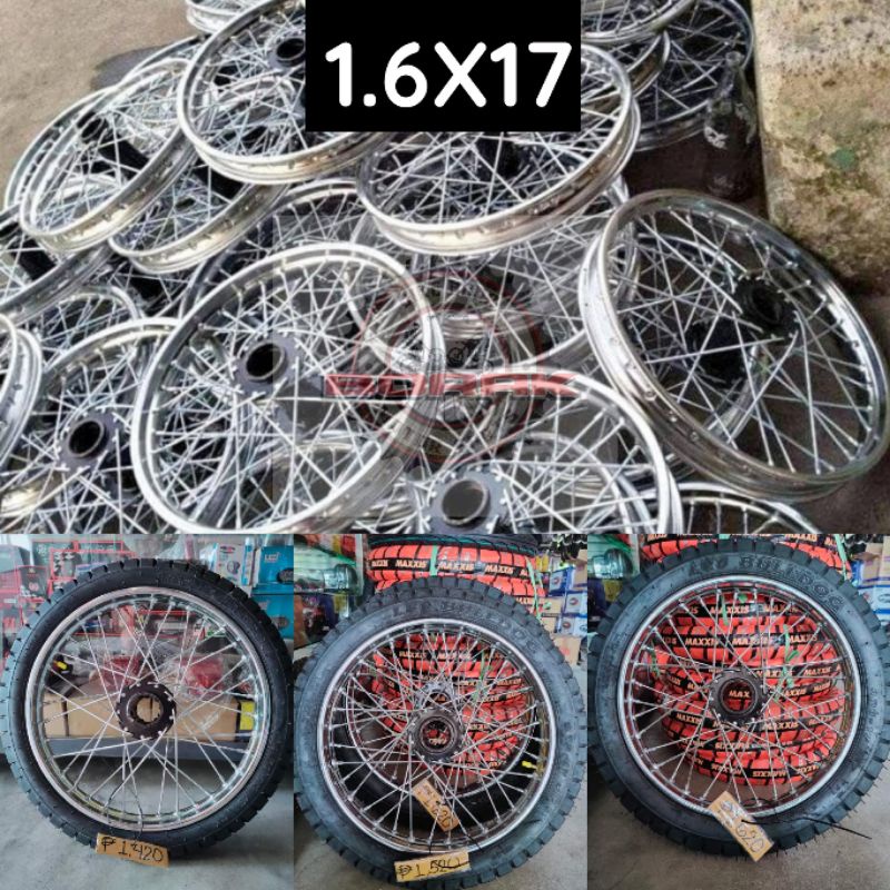1.6x17 HEAVY DUTY SIDE WHEEL RIM ASSEMBLY COMPLETE SET UNIVERSAL ...