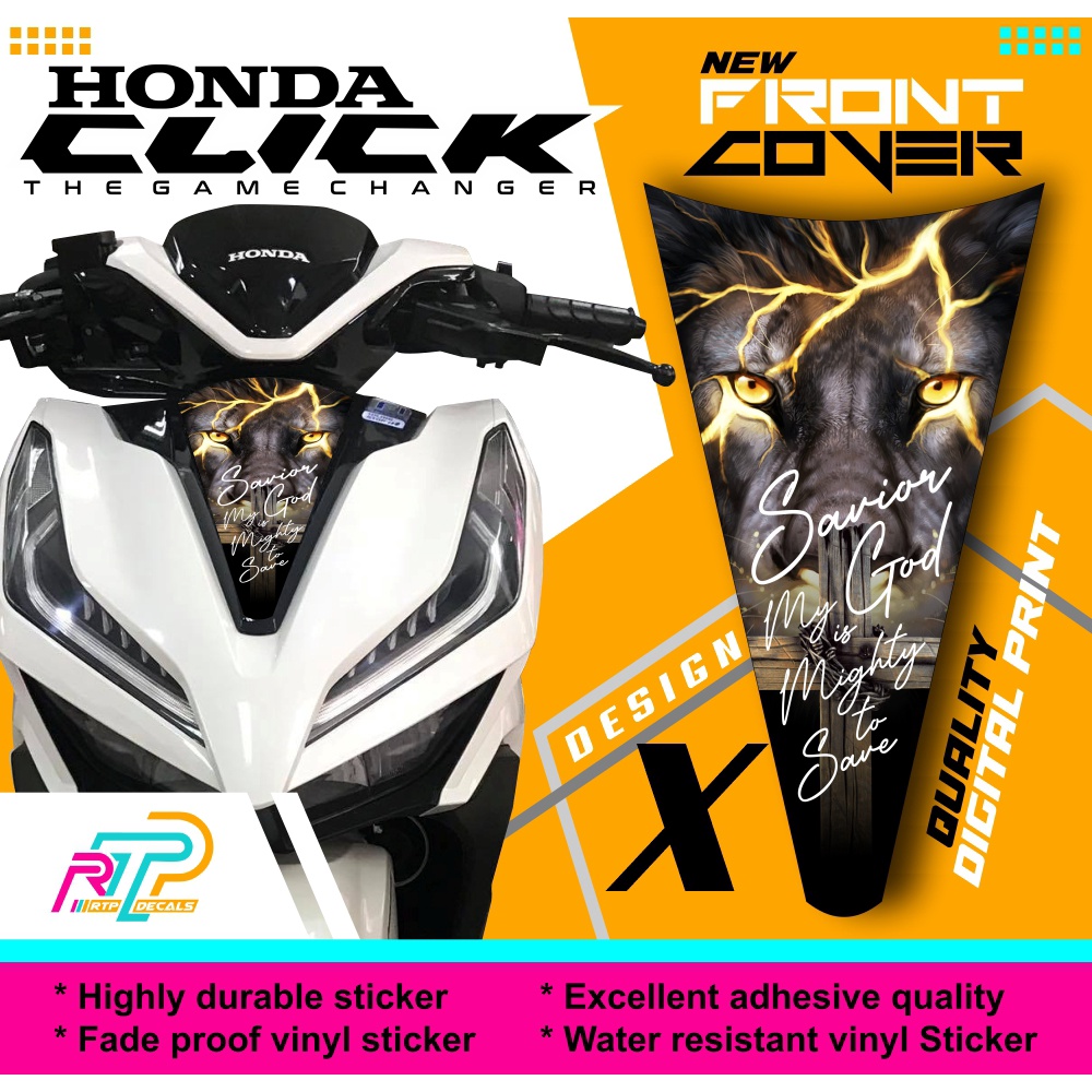 (NEW) Honda Click Front Dibdib Printed Decals Sticker Gundam Once Piece ...