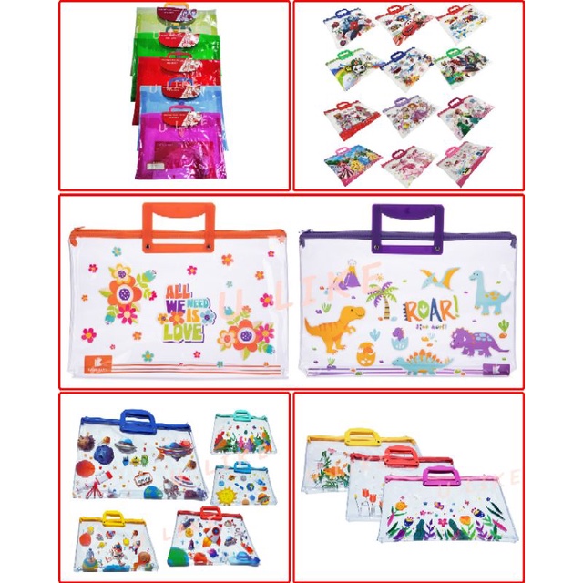 Expanded Long Plastic Envelope Push Lock & Zipper Type with Handle ...