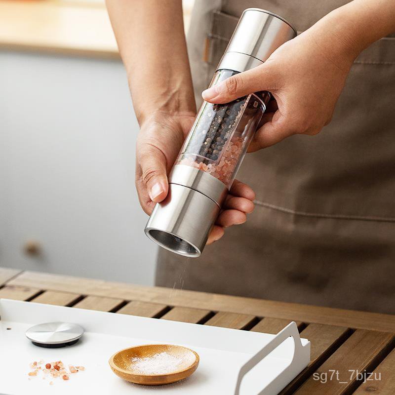 Manual Two-way Grinder 2in1 Stainless Steel Portable Spice Salt Pepper ...