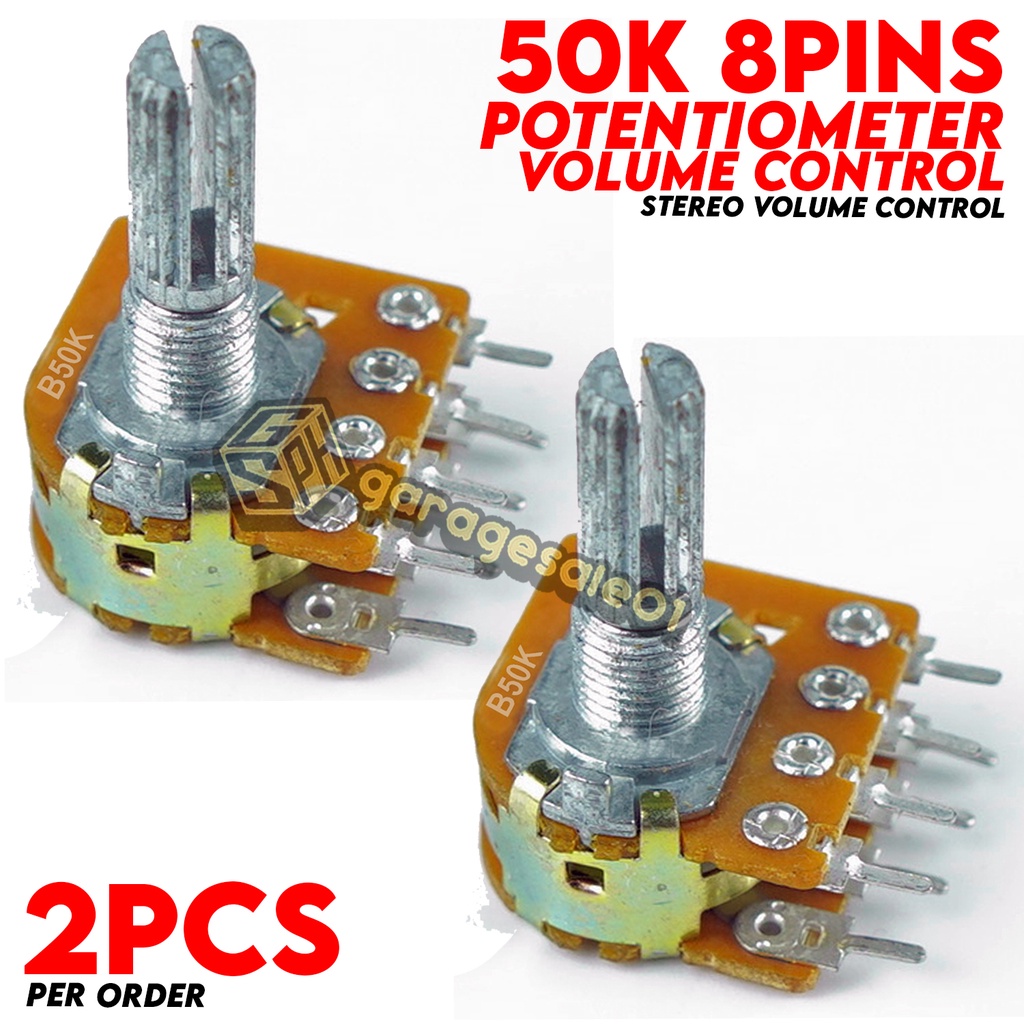 2PCS Volume Control 8 Pins 50K Potentiometer Universal Volume Cotrol ...