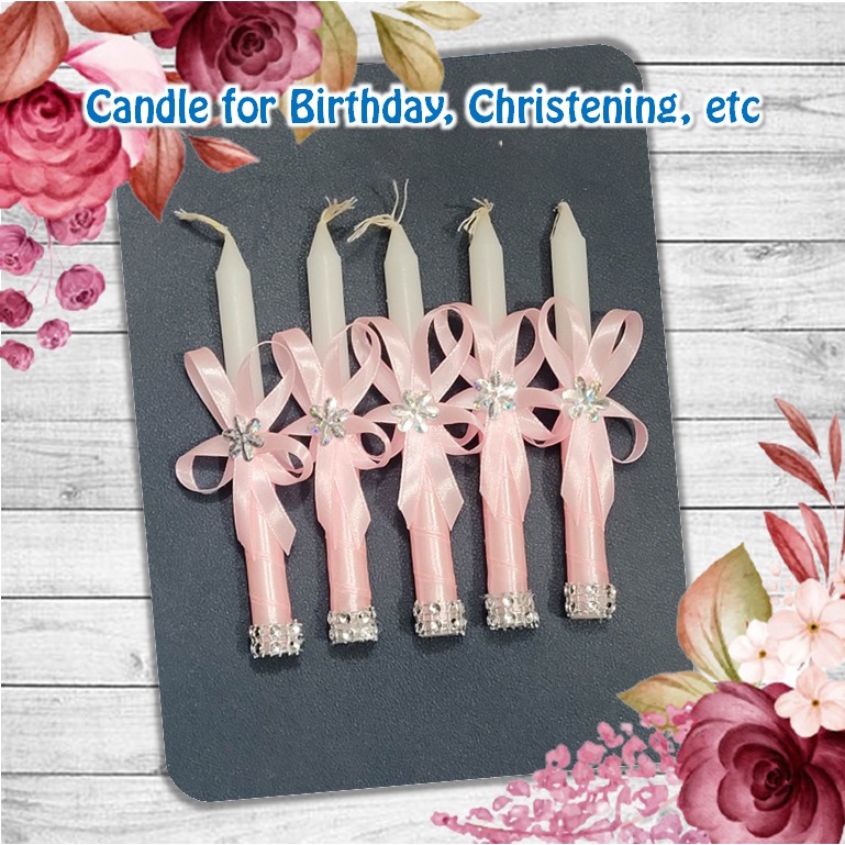 Candle for Christening, Baptismal, Birthday & Debut | Shopee Philippines