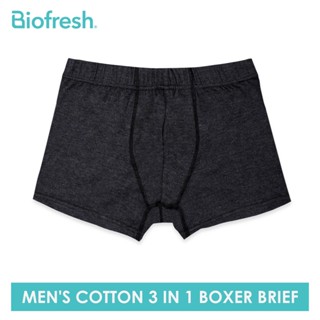 Biofresh Men's Antimicrobial Cotton Boxer Brief 3 pieces in a pack ...