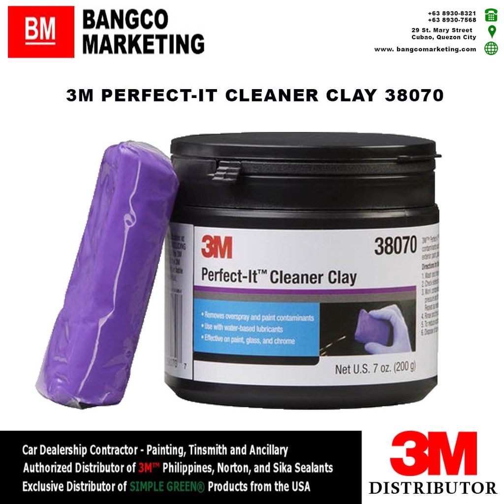 3M Perfect It Cleaner Clay 200g, 38070 | Shopee Philippines