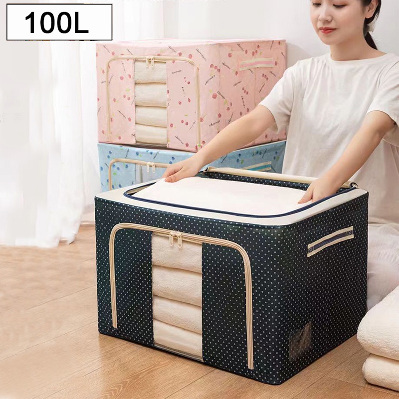 100L Storage bag Large capacity quilt Toys Organizer Box Folding ...