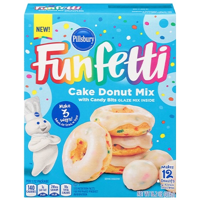 Pillsbury Funfetti Cake Donut Mix with Candy Bits Glaze Mix Inside ...