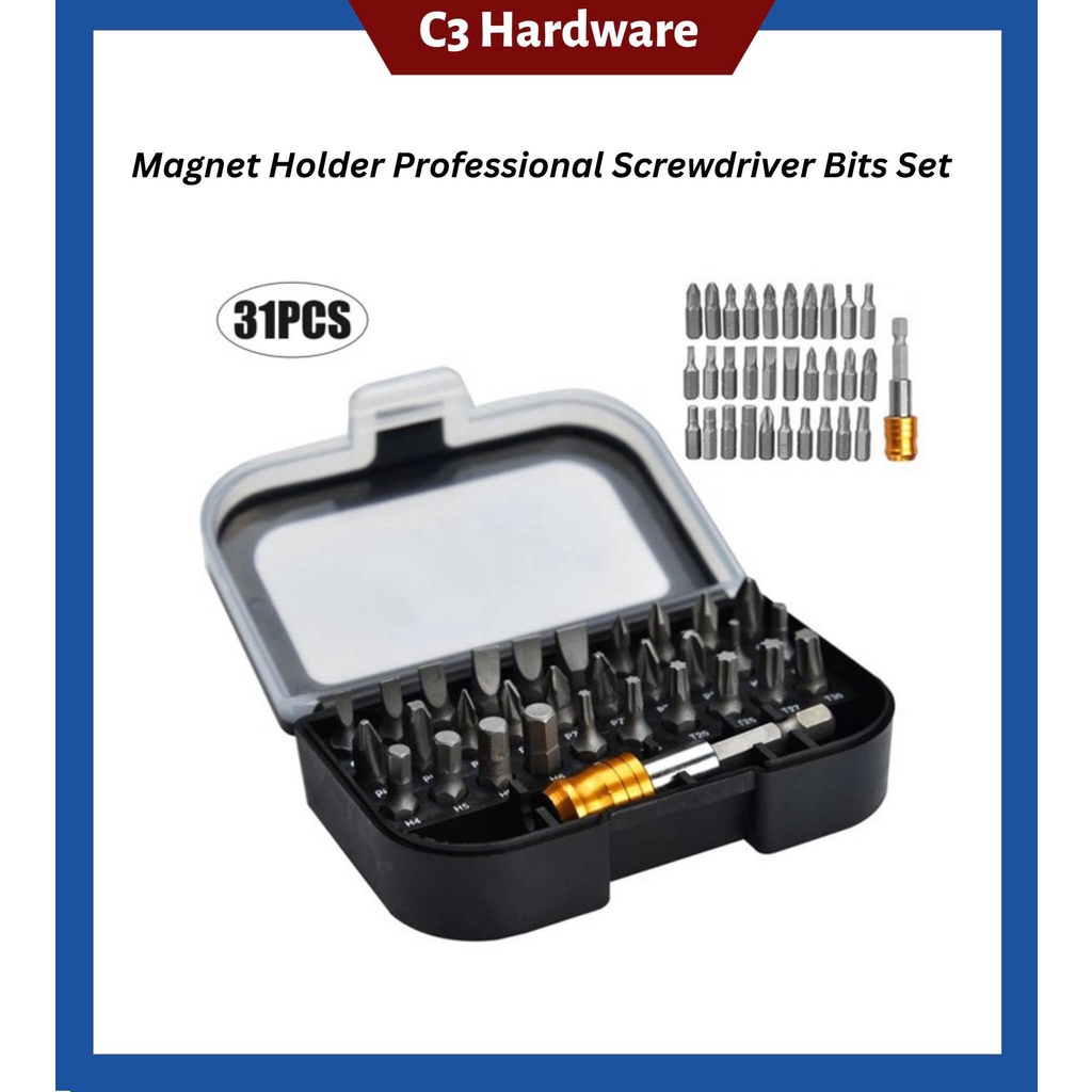 31Pcs Tamper Proof Torx Spanner Screwdriver Star Hex Holder Rod ...