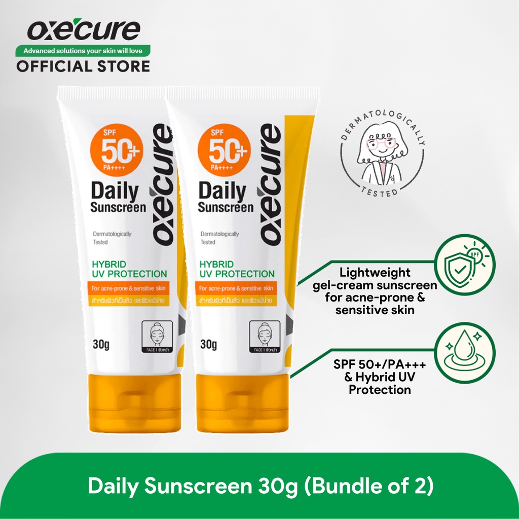 OXECURE Daily Sunscreen SPF 50+/PA++++ 30g, Bundle of 2 | Shopee ...