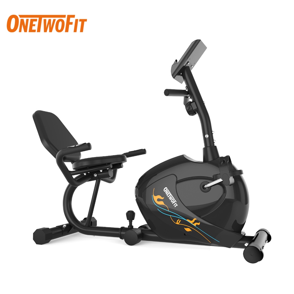 OneTwoFit Exercise Bike Recumbent Exercise Bike Indoor Stationary Bikes for Seniors and Adults ...
