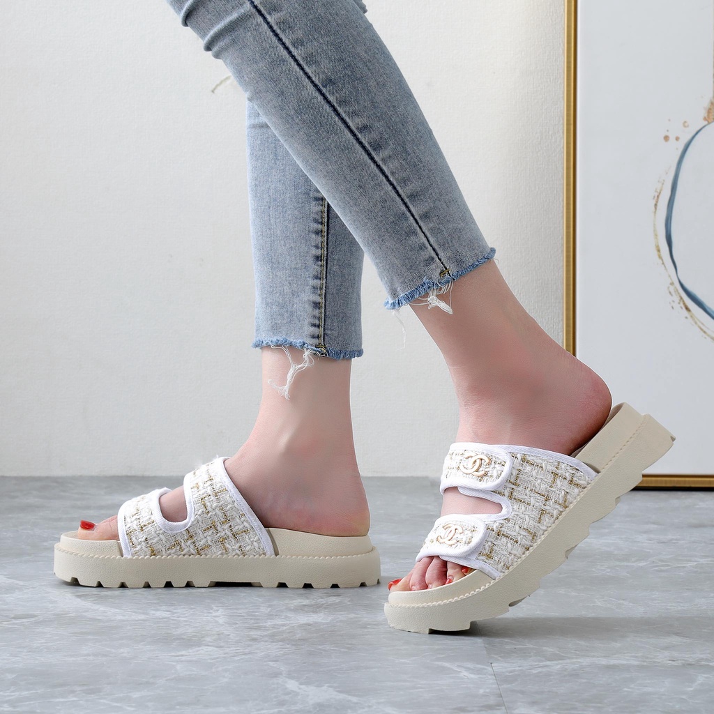 Korean Two Strap Semi High Slipper for Women (size 36 to 40) | Shopee ...
