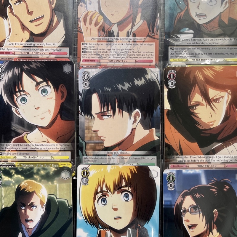 [AUTHENTIC] Attack on Titan Anime Weiss Schwarz Vol 1 Trading Cards ...