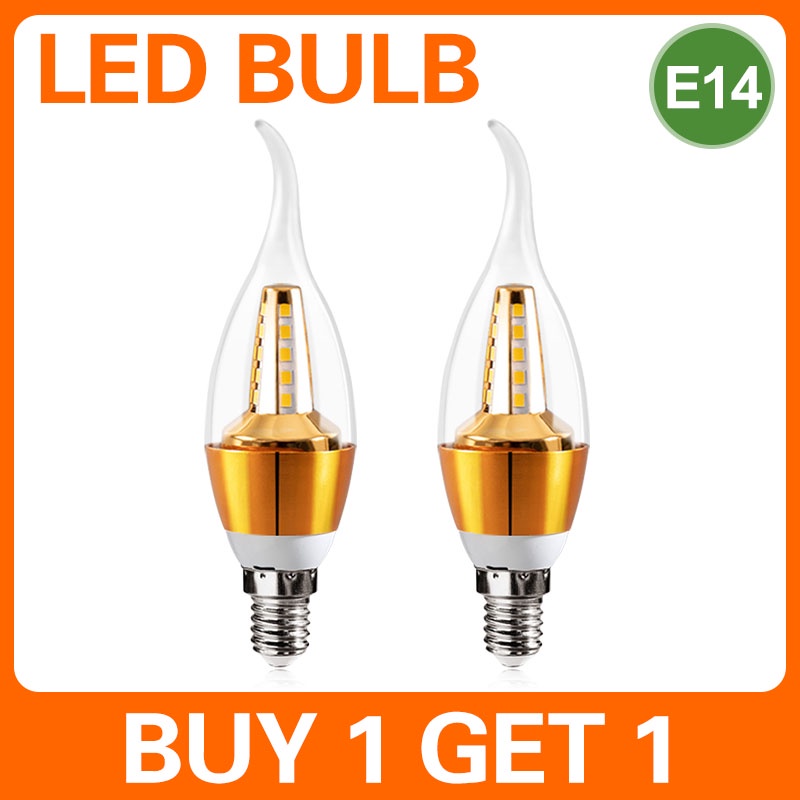 Buy 1 Get 1 Led Edison Bulb Novel Candle Tip Lamp Vintage Flickering ...