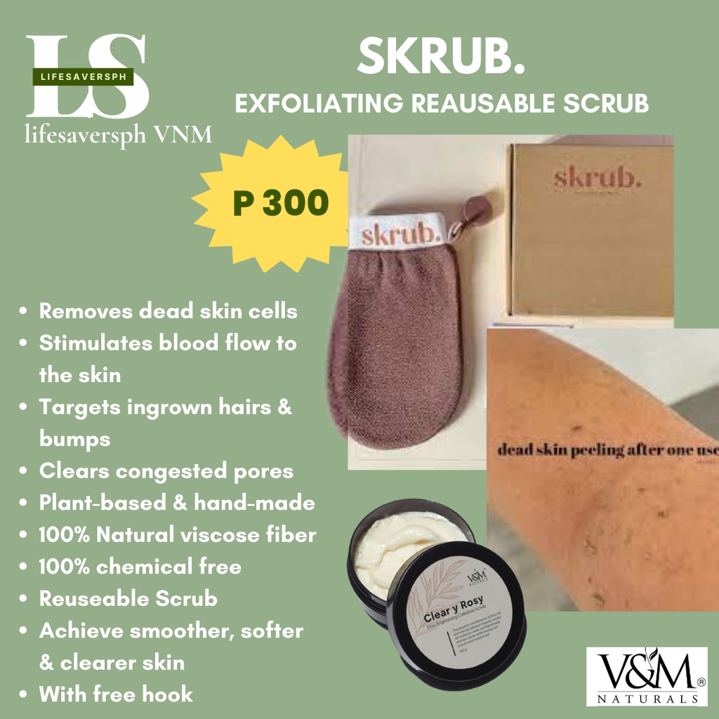 lifesaversph Skrub Exfoliating Mitt with Hook & Freebie | Shopee ...