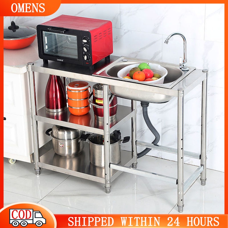 Kitchen Sink Stand Rack Basin Set 304 Stainless Steel Worktop Storage ...