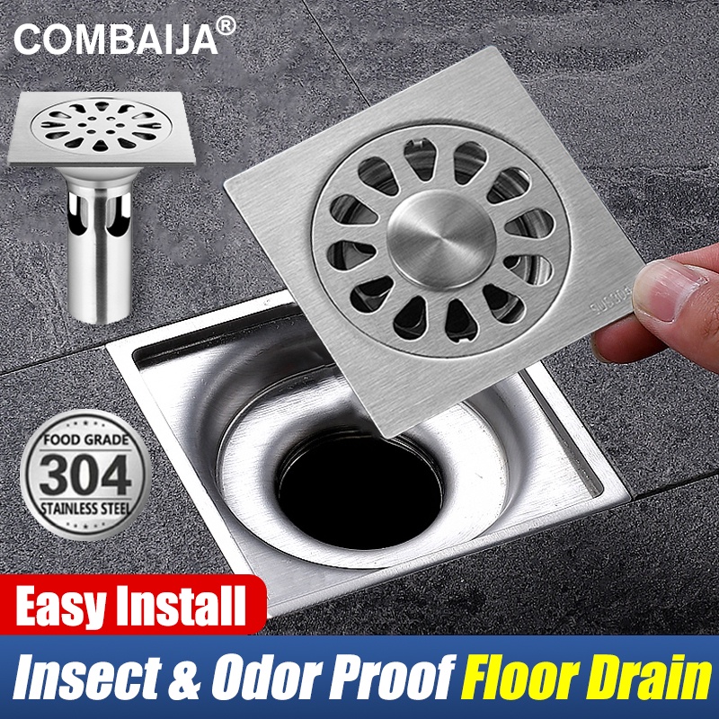Floor Drain 304 Stainless Steel Bathroom Sink Insect Odor Proof Traps ...