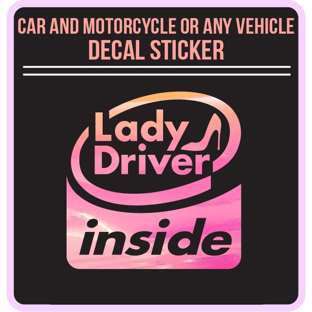 Lady Driver Inside_ Style Intel Pentium Design_Car _Motorcycle_Any ...