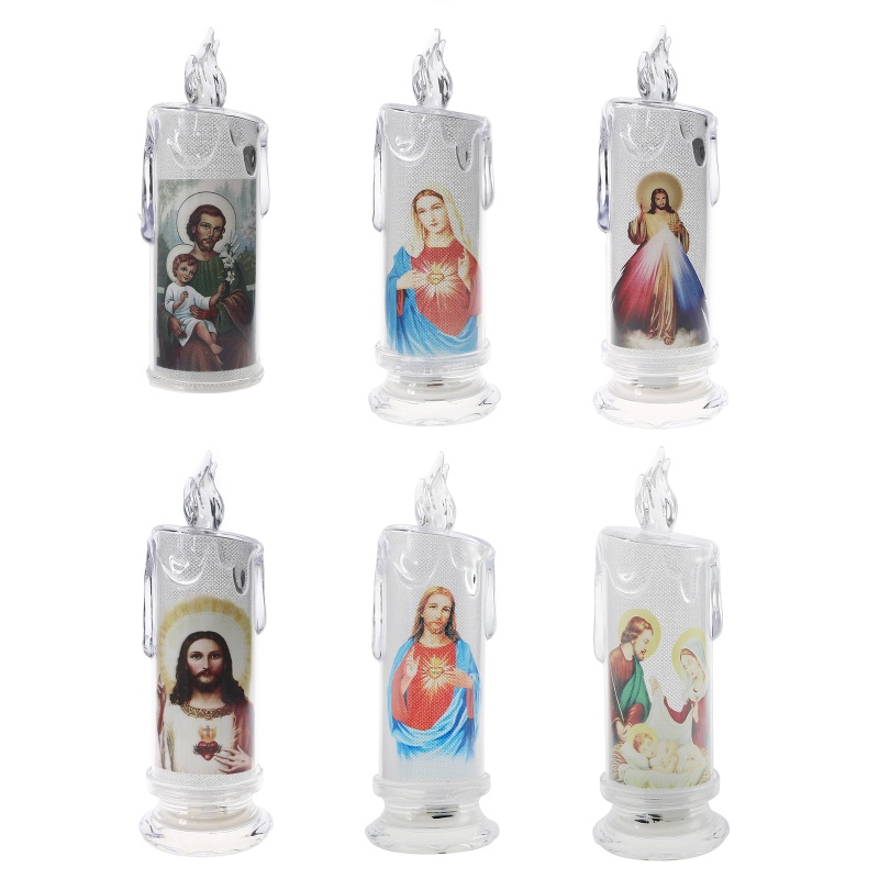 Jesus Virgin Christ Lamp Romantic Tealight Electronic Flameless LED ...